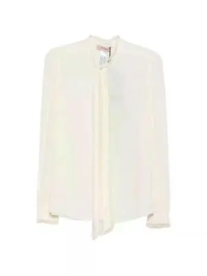 TWINSET Lace-trim Pussy-bow Blouse - White