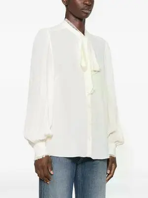 TWINSET Lace-trim Pussy-bow Blouse
