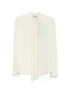 TWINSET Lace-trim Pussy-bow Blouse - White