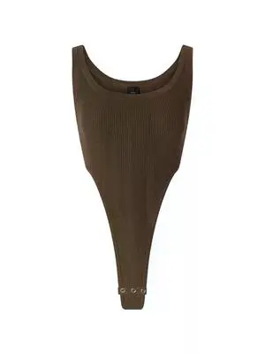 Pinko Ribbed-knit Sleeveless Bodysuit