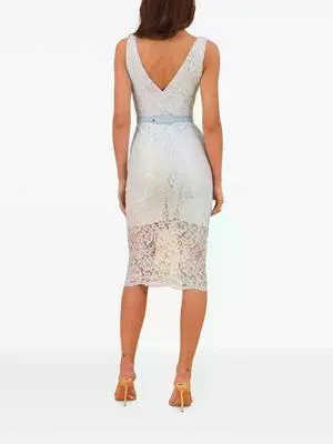 DIVEDIVINE Megan Belted Lace-work Midi Dress