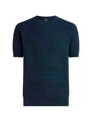 Etro Knit Cotton T-shirt With Braided Stitch