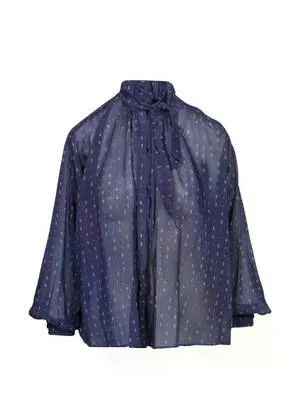 FORTE_FORTE Patterned Pussy-bow Blouse