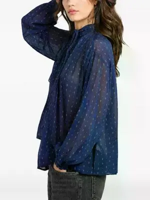 FORTE_FORTE Patterned Pussy-bow Blouse