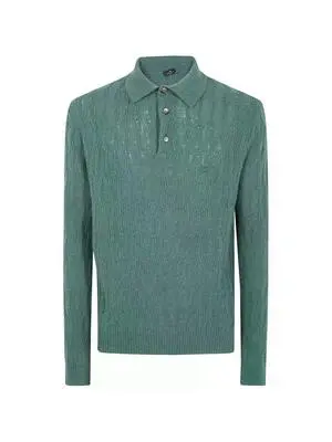 Etro Cashmere Wavy Motif Polo-style Sweater