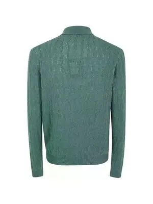 Etro Cashmere Wavy Motif Polo-style Sweater