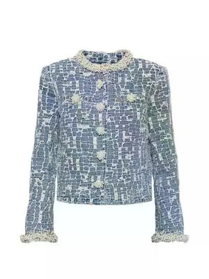 SELF-PORTRAIT Textured Denim Jacket