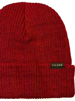 Filson Ribbed-knit Wool Beanie Hat - Red