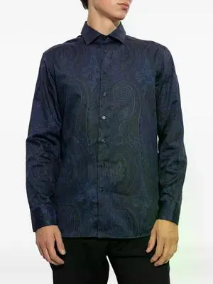 Etro Cotton Satin Shirt With Arnica Motif