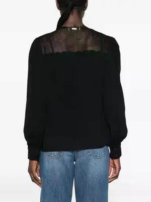 TWINSET Lace-trim Button-up Blouse - Black