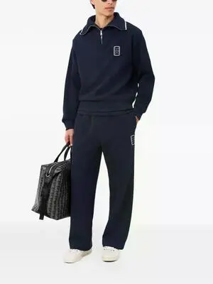 Lacoste Loose-fit High-zipped-neck Badge-accent Sweatshirt