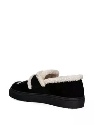 Inuikii Shearling-trim Cow-print Loafers