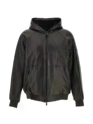 Moose Knuckles Neo Leather Hooded Jacket
