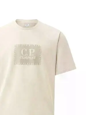 C.P. COMPANY 30/1 Jersey Short Sleeve Logo Label T-shirt - Neutrals