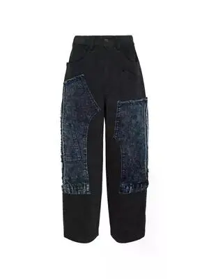 ORDINARY COUTURE CODE Patchwork Frayed-edge Jeans