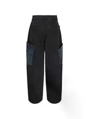 ORDINARY COUTURE CODE Patchwork Frayed-edge Jeans