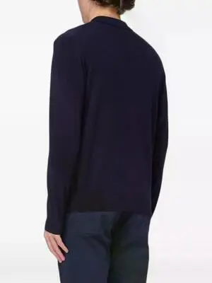 XC Knitted Long-sleeve Polo Shirt - Blue