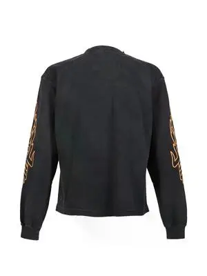 JUN/NAKAYAMA Graphic-print Long-sleeve T-shirt - Black