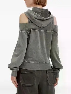 Izzue Cold-shoulder Zip-up Hoodie