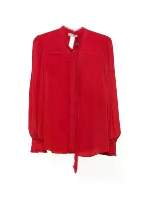 TWINSET Lace-trim Pussy-bow Blouse - Red