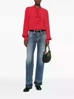 TWINSET Lace-trim Pussy-bow Blouse
