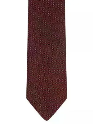 FURSAC Geometric-pattern Silk Tie - Red
