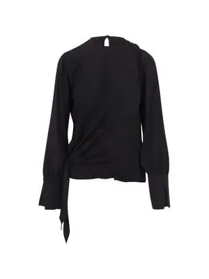 Federica Tosi Wrap-style Long-sleeve Blouse - Black