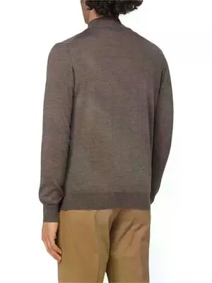 XC Zip-up High-neck Sweater - Brown