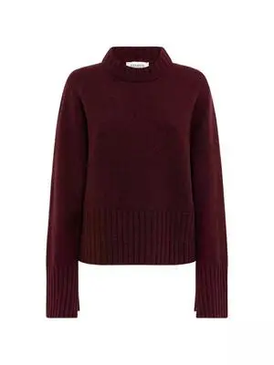 LANEUS Ribbed-trim Boxy-fit Sweater - Red