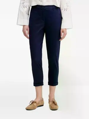 Sisley Mid-rise Cropped Trousers - Blue