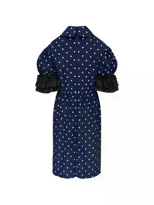 Comme Des Garçons Polka-dot Ruffled Midi Dress