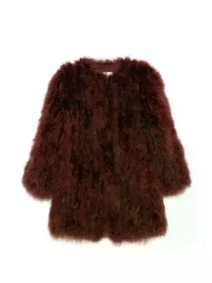 YVES SALOMON Feather-embellished Jacket - Red