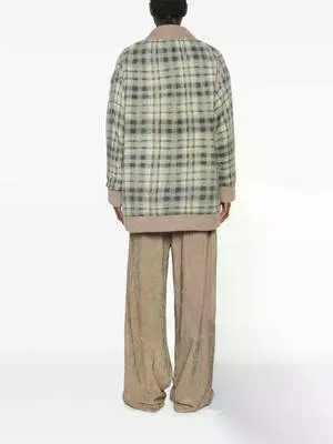 R13 Plaid Check Padded Cardigan