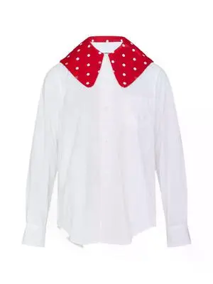 Comme Des Garçons Polka-dot-collar Shirt - White
