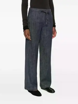PANICALE Drawstring-waist Wide-leg Trousers - Blue