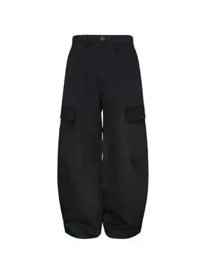 Simone Rocha Knee-pleat Cargo Pants - Black