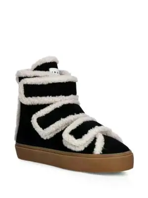Inuikii Shearling-trim Touch-strap Sneakers
