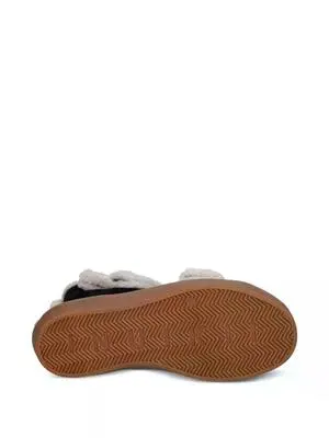 Inuikii Shearling-trim Touch-strap Sneakers - Black