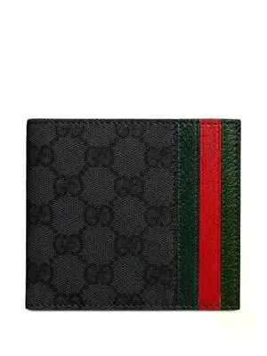 Gucci Bifold Wallet With Web Card Slots - Black