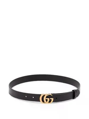 Gucci Cut Gg Marmont Thin Belt - Black