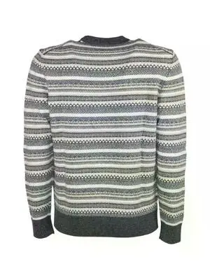 Eleventy Jacquard-knit Striped Sweater