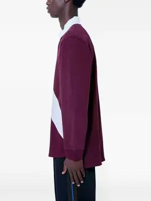 WALES BONNER Diagonal-stripe Long-sleeve Polo Shirt
