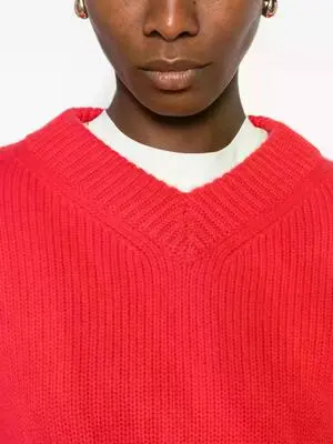 Soft Goat Ribbed V-neck Sweater