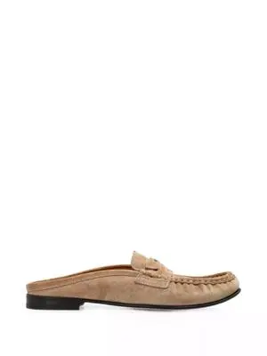 Fendi Suede Sabots - Neutrals