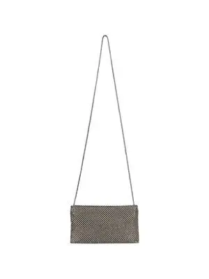 Benedetta Bruzziches La Petite Crystal-embellished Chain-strap Crossbody Bag - Grey