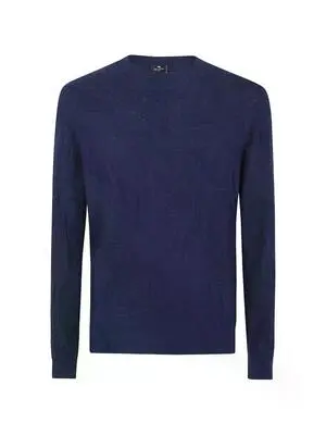 Etro Paisley-jacquard Long-sleeve Sweater - Blue