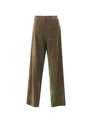 ELEH Pleated Wide-leg Corduroy Trousers