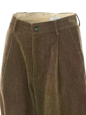ELEH Pleated Wide-leg Corduroy Trousers