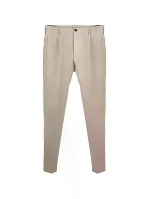 Incotex Pleated Tapered Trousers - Neutrals