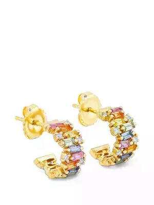 SUZANNE KALAN Fireworks Sapphire And Diamond Hoop Earrings - Gold